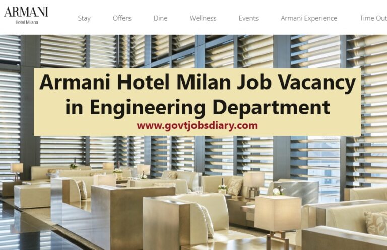 Armani Hotel Milan Job Vacancy in Engineering Department|Abroad Jobs ...